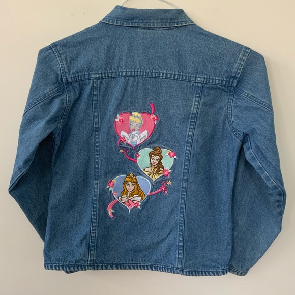 Disney | Jackets & Coats | Disney Princess Denim Embroidered Jean ...